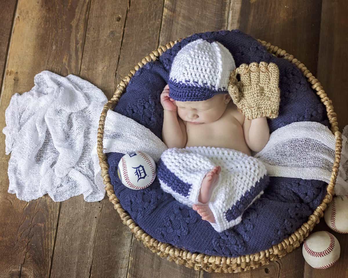 Newborn Baseball Crochet Outfit Pattern - Briana K Designs