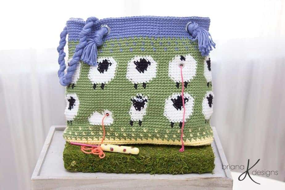 Sheep Crochet Project Bag Pattern - Briana K Designs