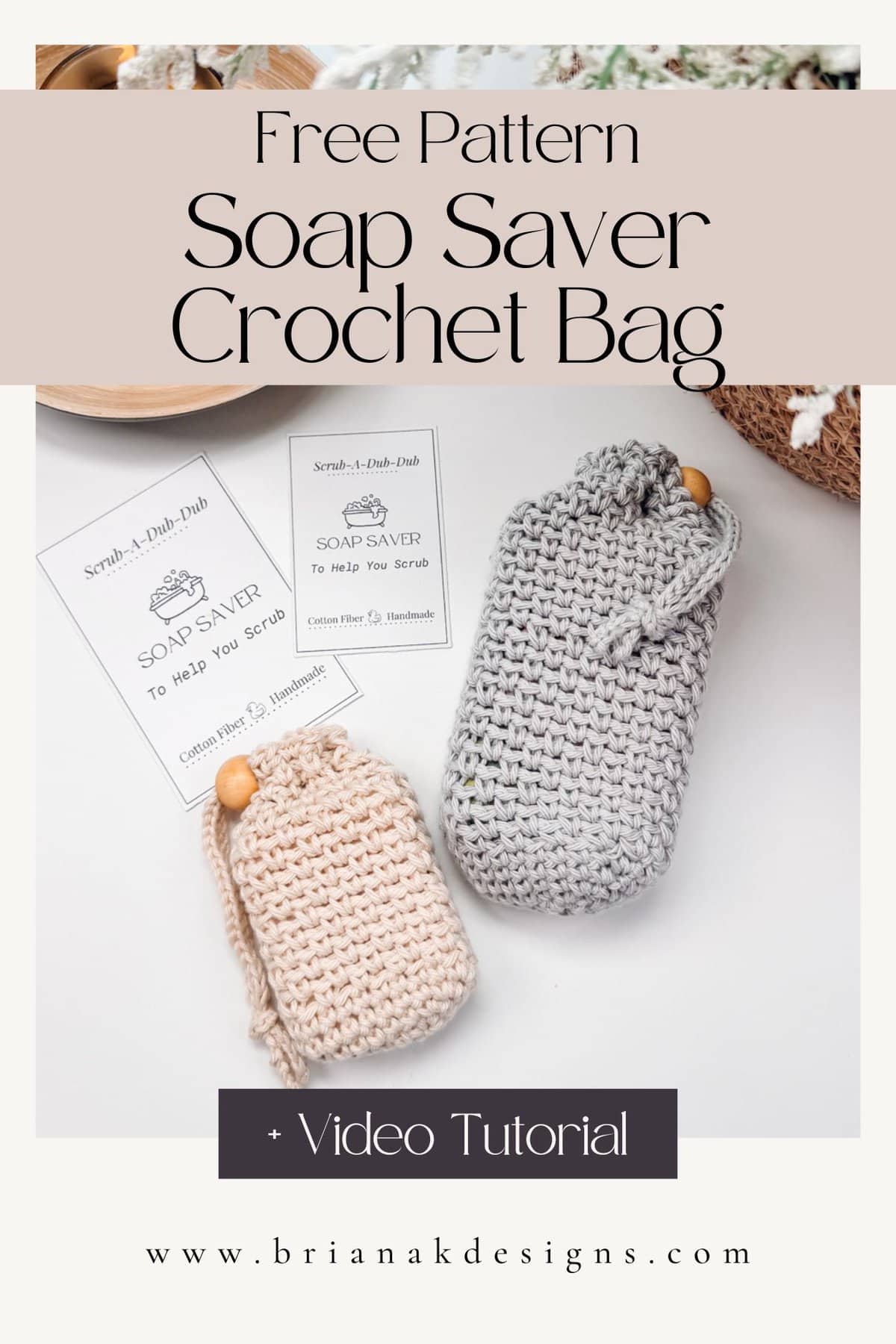Soap Saver Crochet Bag Pattern - with Printable