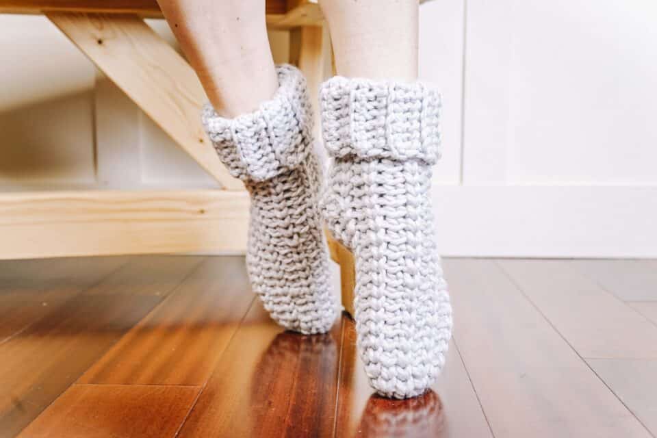 Bulky Crochet Sock - Easy Free Pattern For Cushy Slippers - Briana K ...