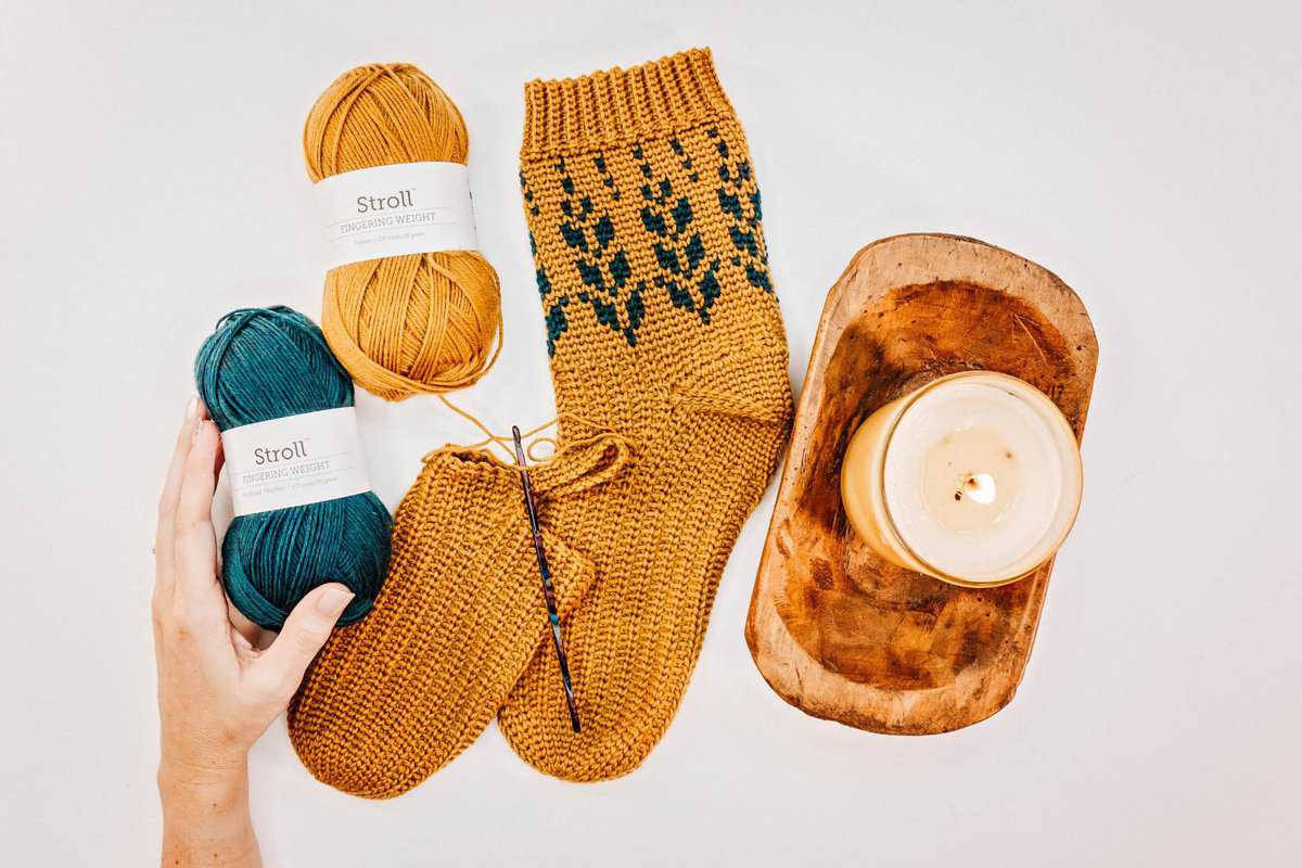 Vine Colorwork Crochet Sock - Free Pattern - Briana K Designs