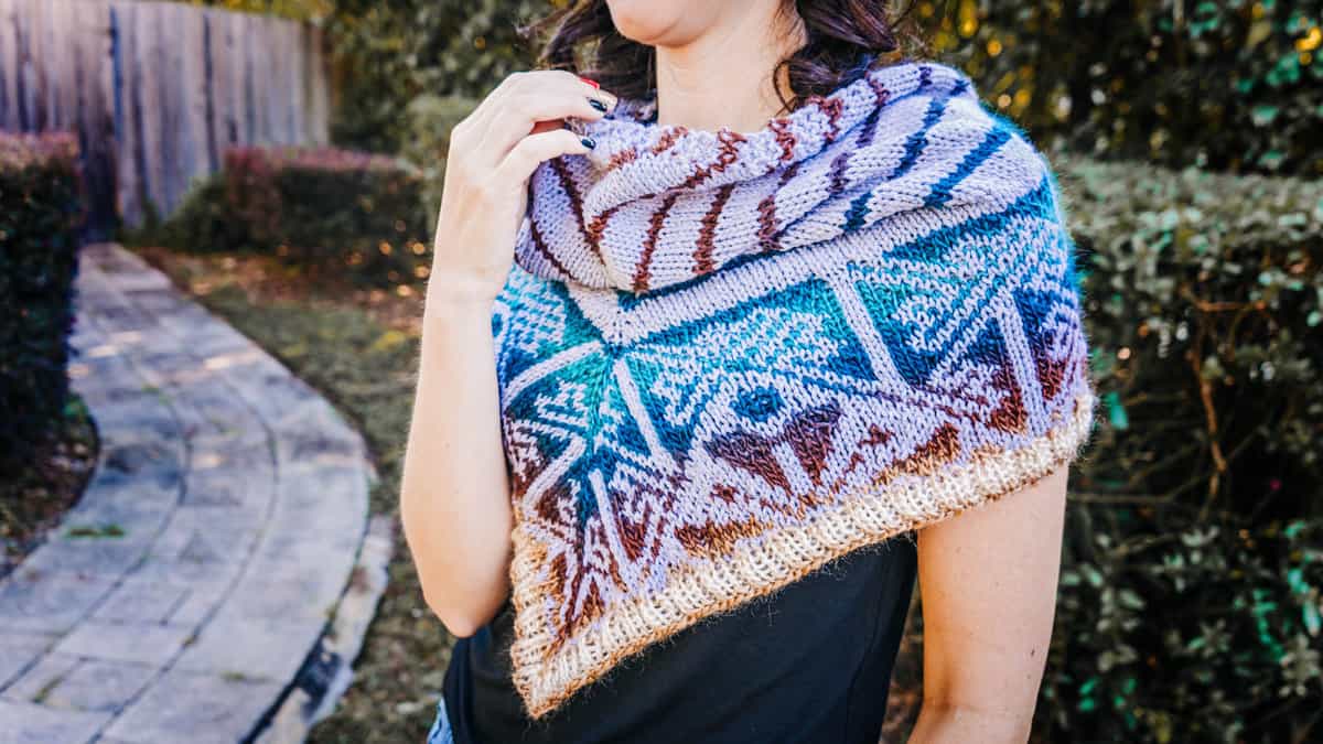 Prism Triangle Colorwork Cowl Free Patterns - Briana K Designs