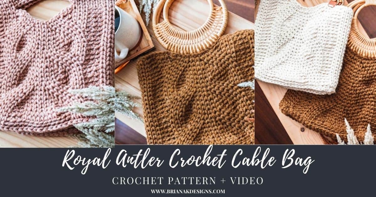 Royal Antler Crochet Mock Cable Bag