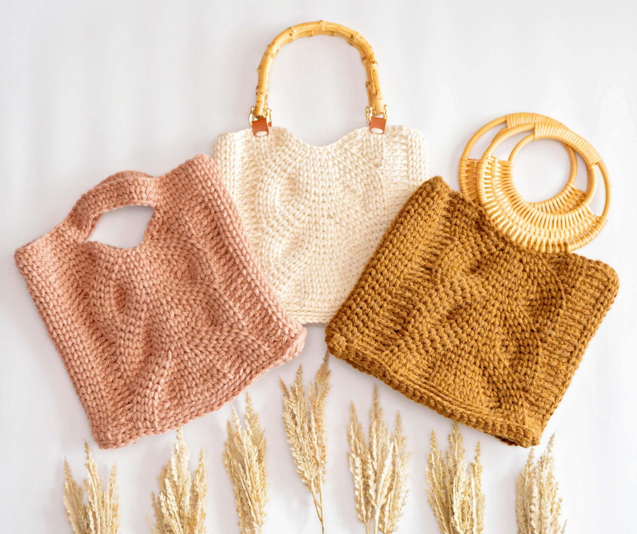 Royal Antler Crochet Mock Cable Bag