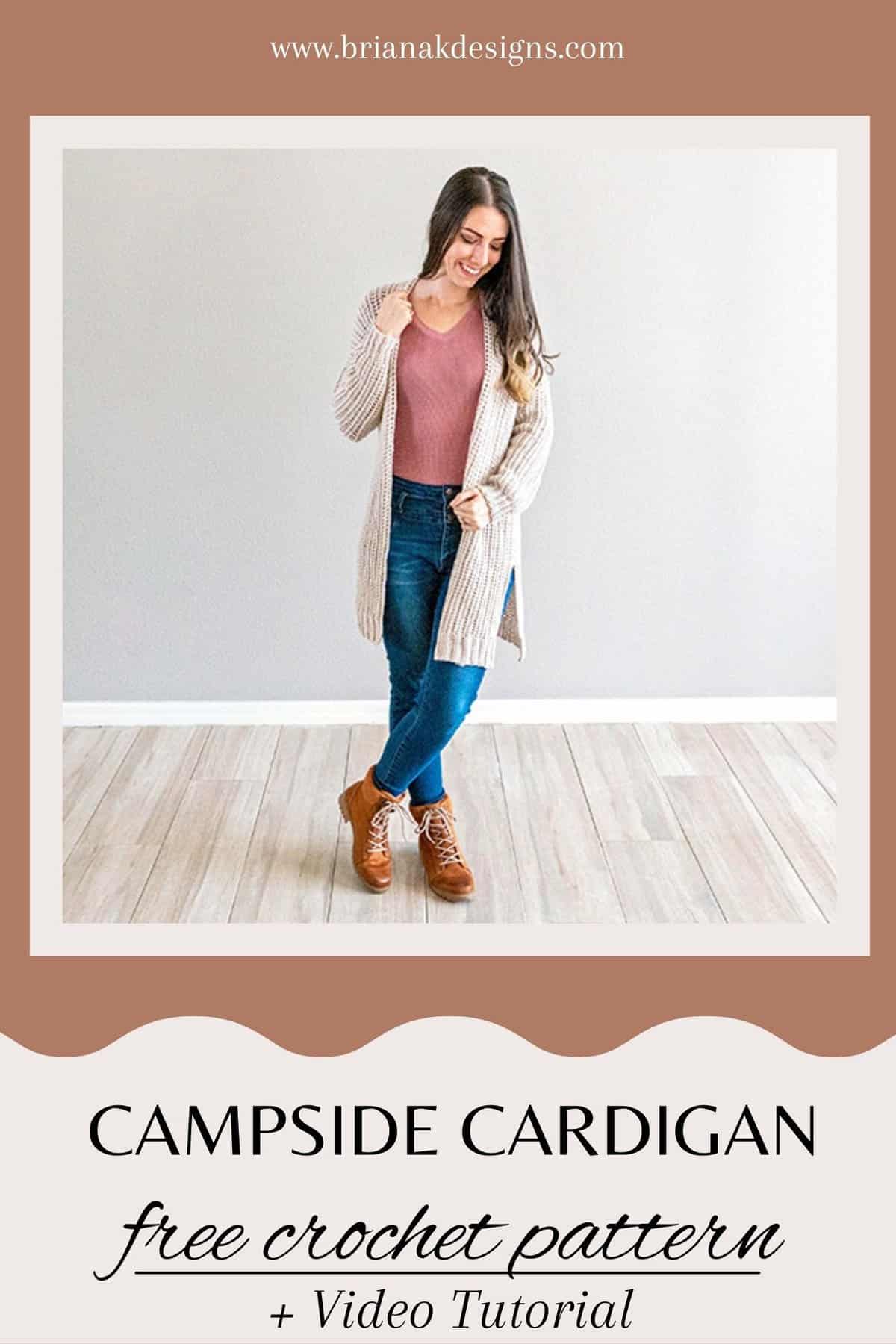 Campside Easy FREE Crochet Cardigan + Video Tutorial