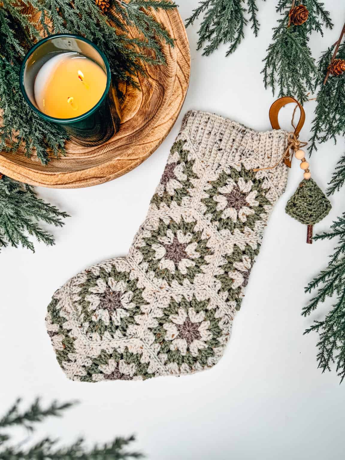 How to Make a Granny Crochet Stocking with Free Pattern - Briana K Designs