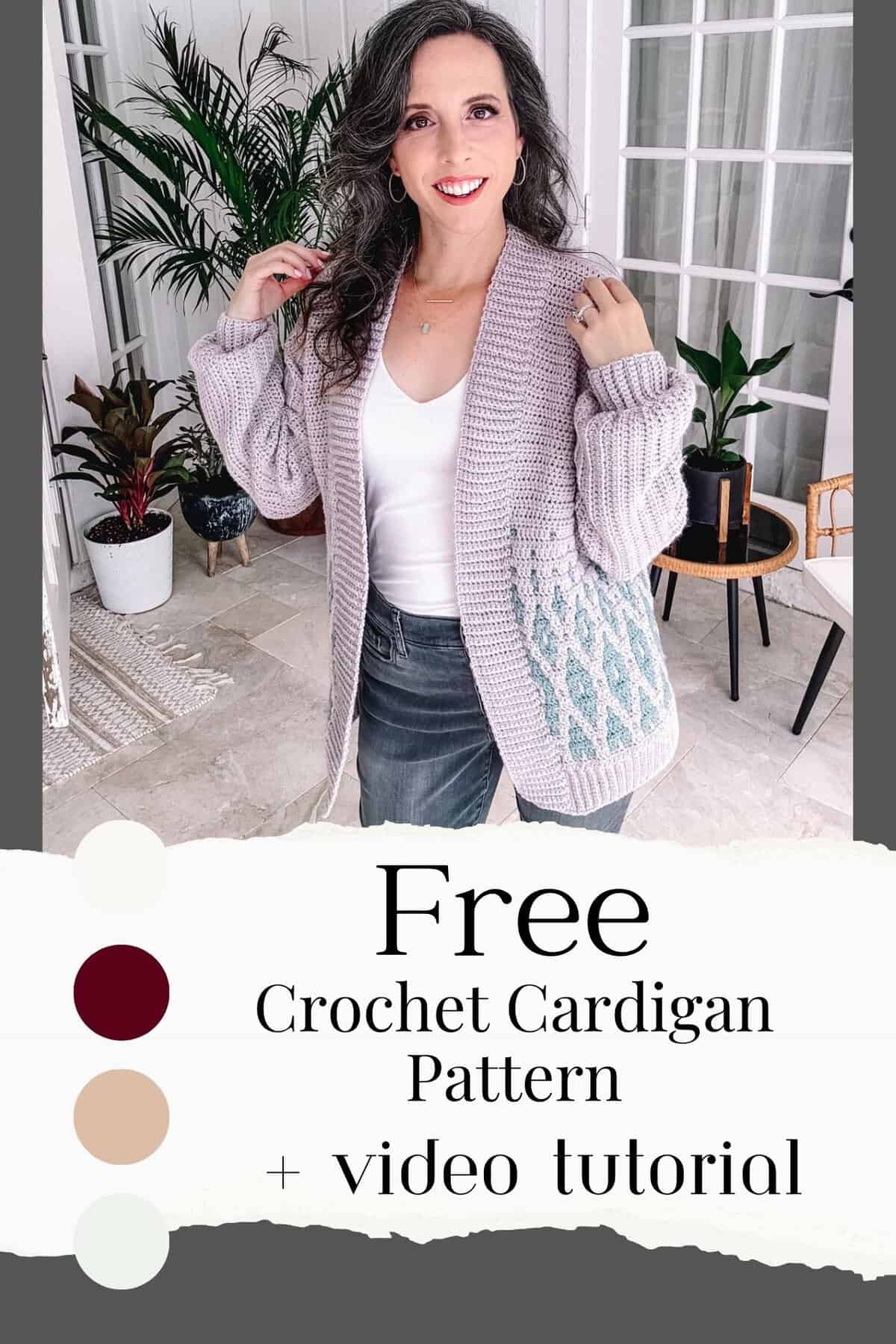 Seabird Mosaic Crochet Cardigan - Free Pattern