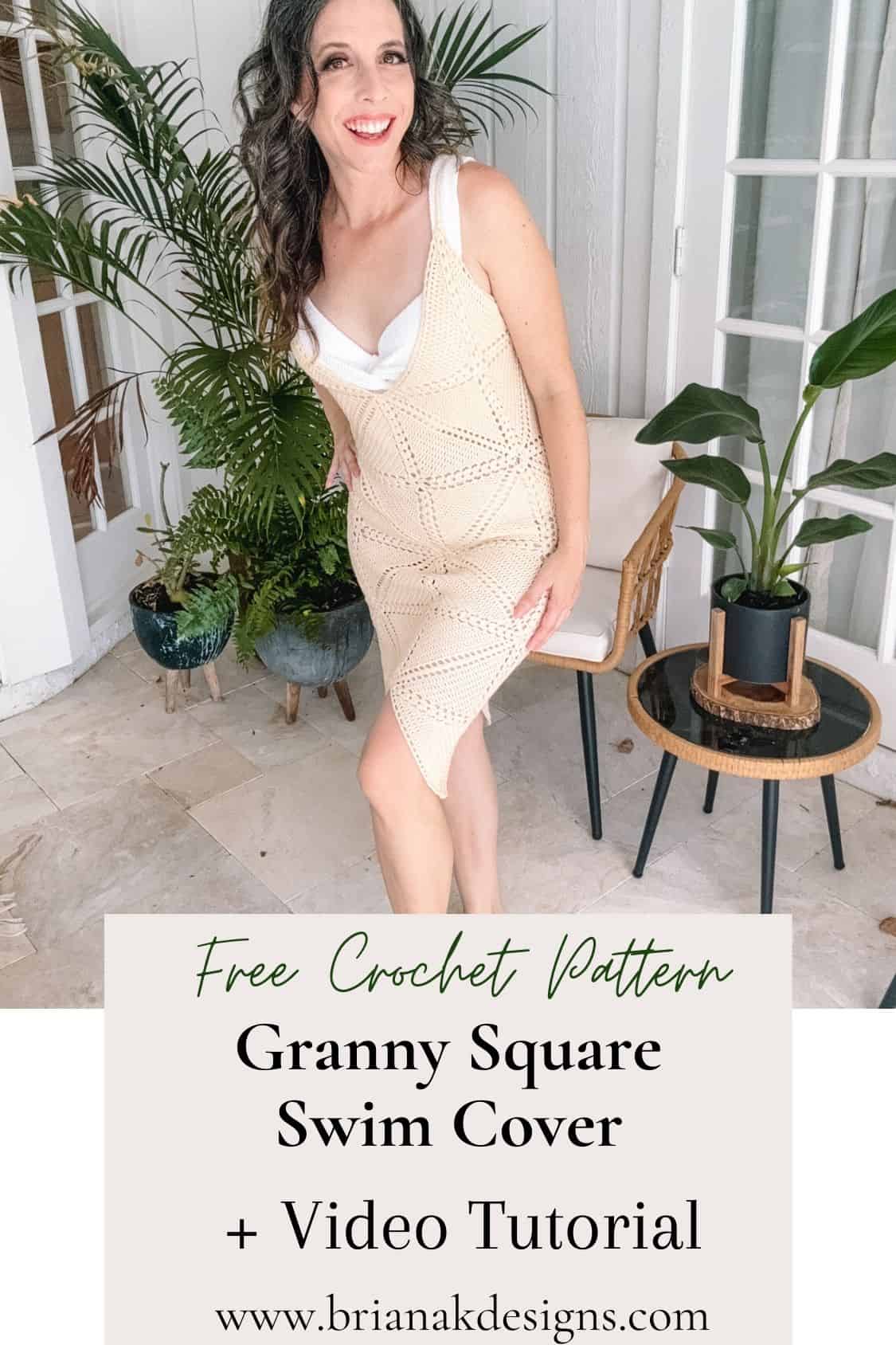 Easy Granny Square Swim Cover - Briana K Designs