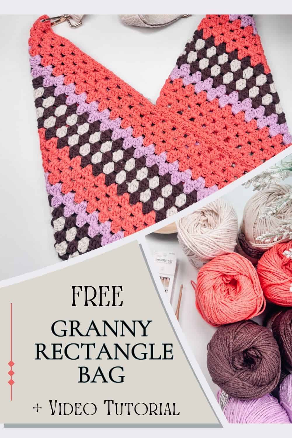 Easy Granny Rectangle Crochet Bag - Free Pattern