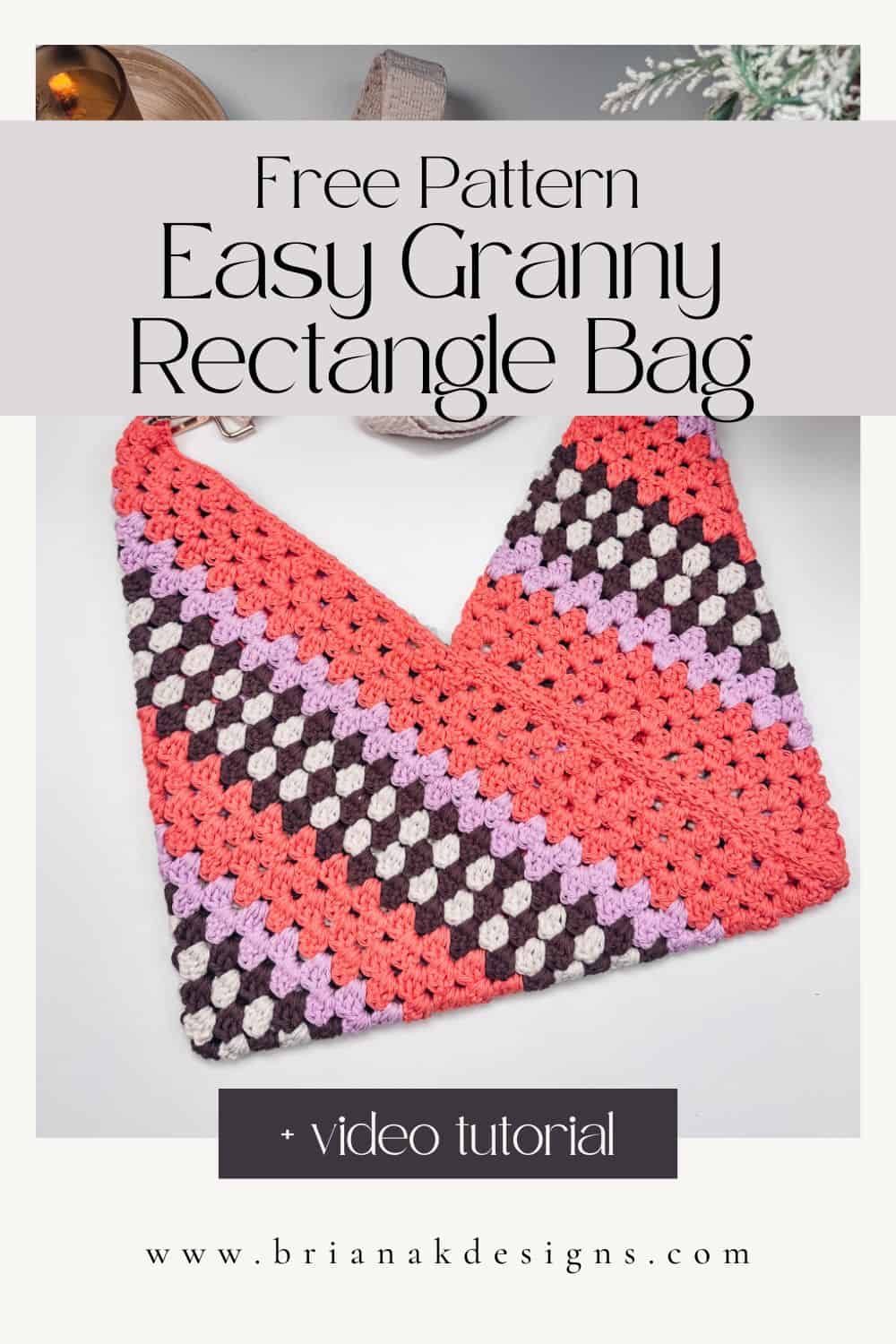 Easy Granny Rectangle Crochet Bag - Free Pattern