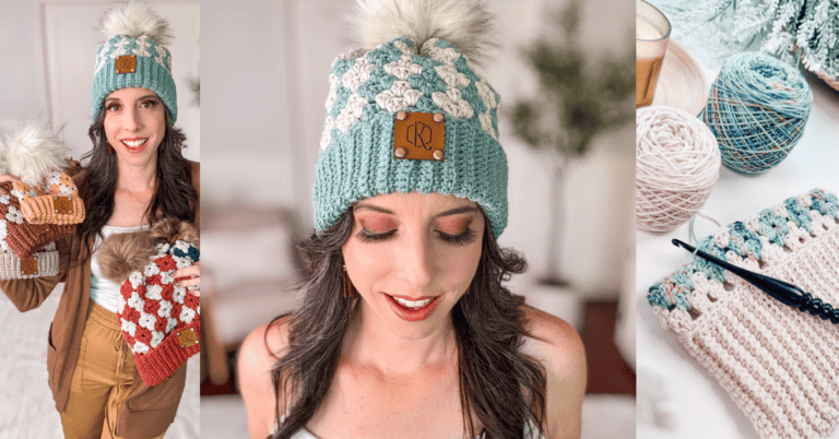 Diamond Granny Stitch Crochet Hat Pattern with Video Tutorial