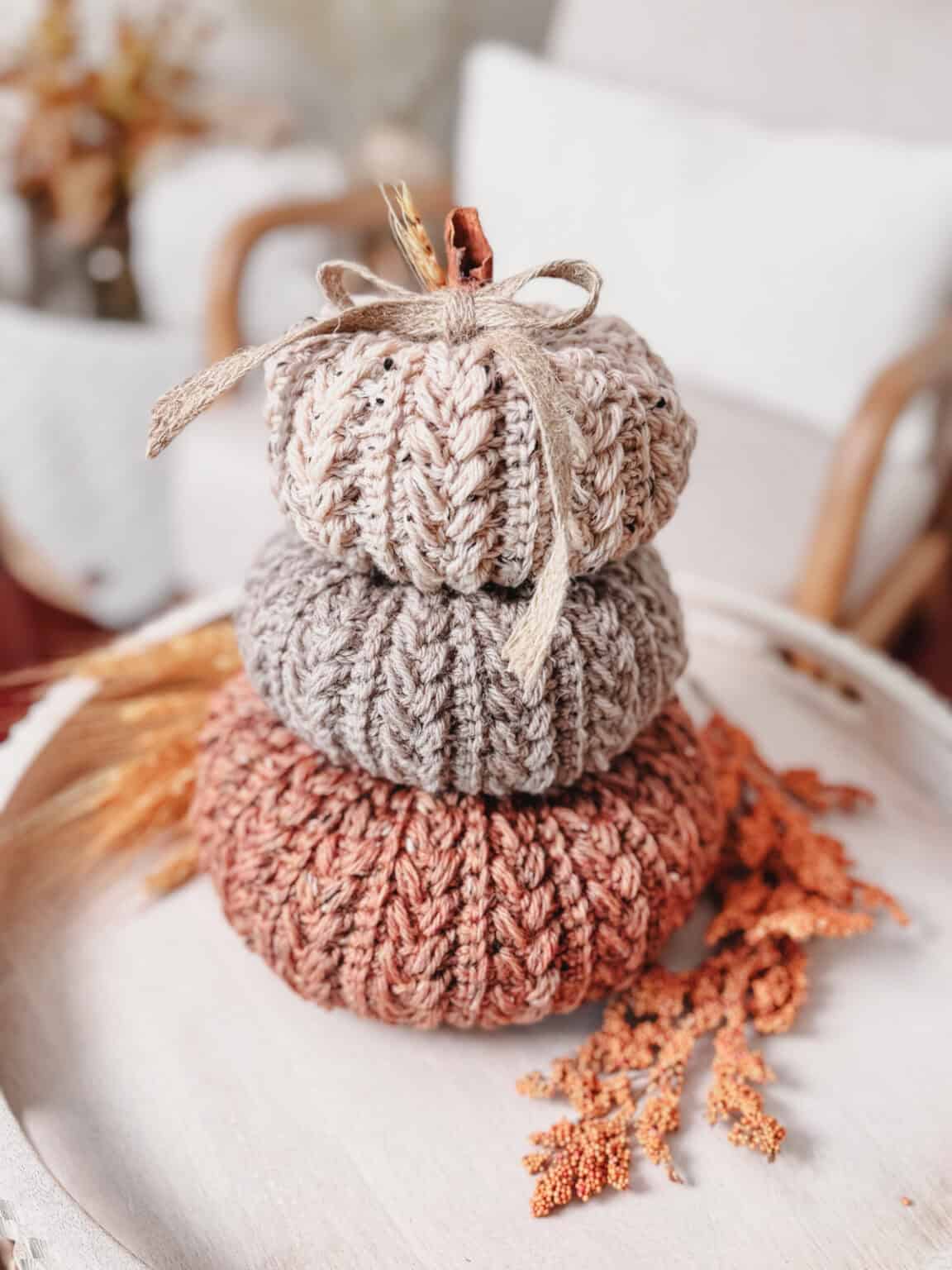 Wheat Stitch™ Crochet Pumpkin Trio - Free Pattern - Free Crochet Pattern