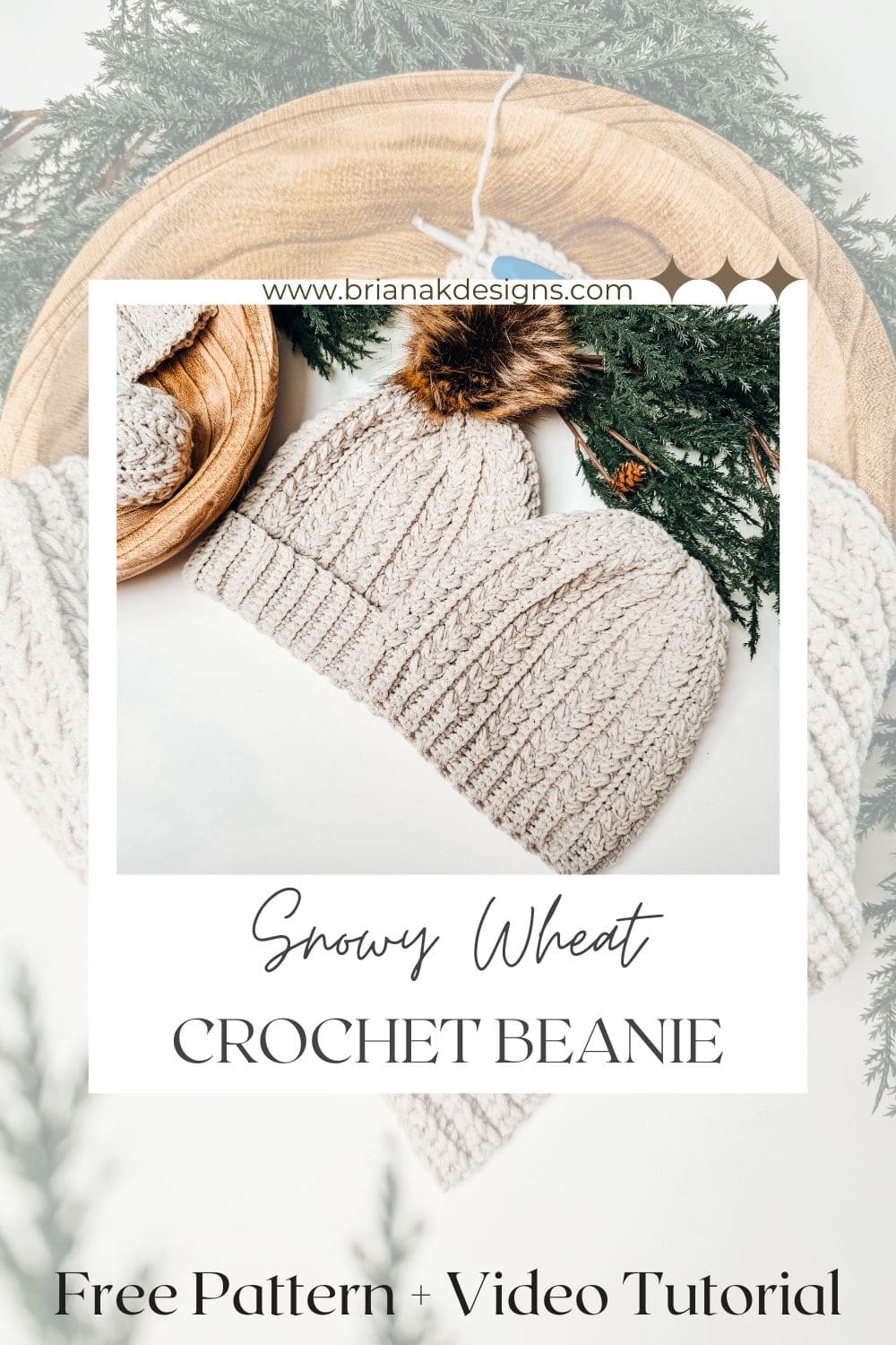 Snowy Wheat Crochet Puff Hat - Free Pattern