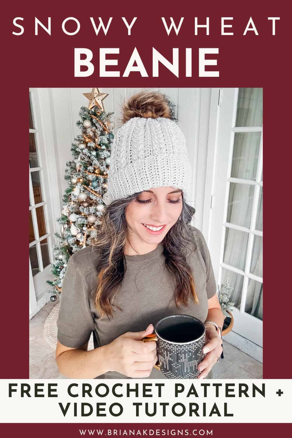 Snowy Wheat Crochet Puff Hat - Free Pattern