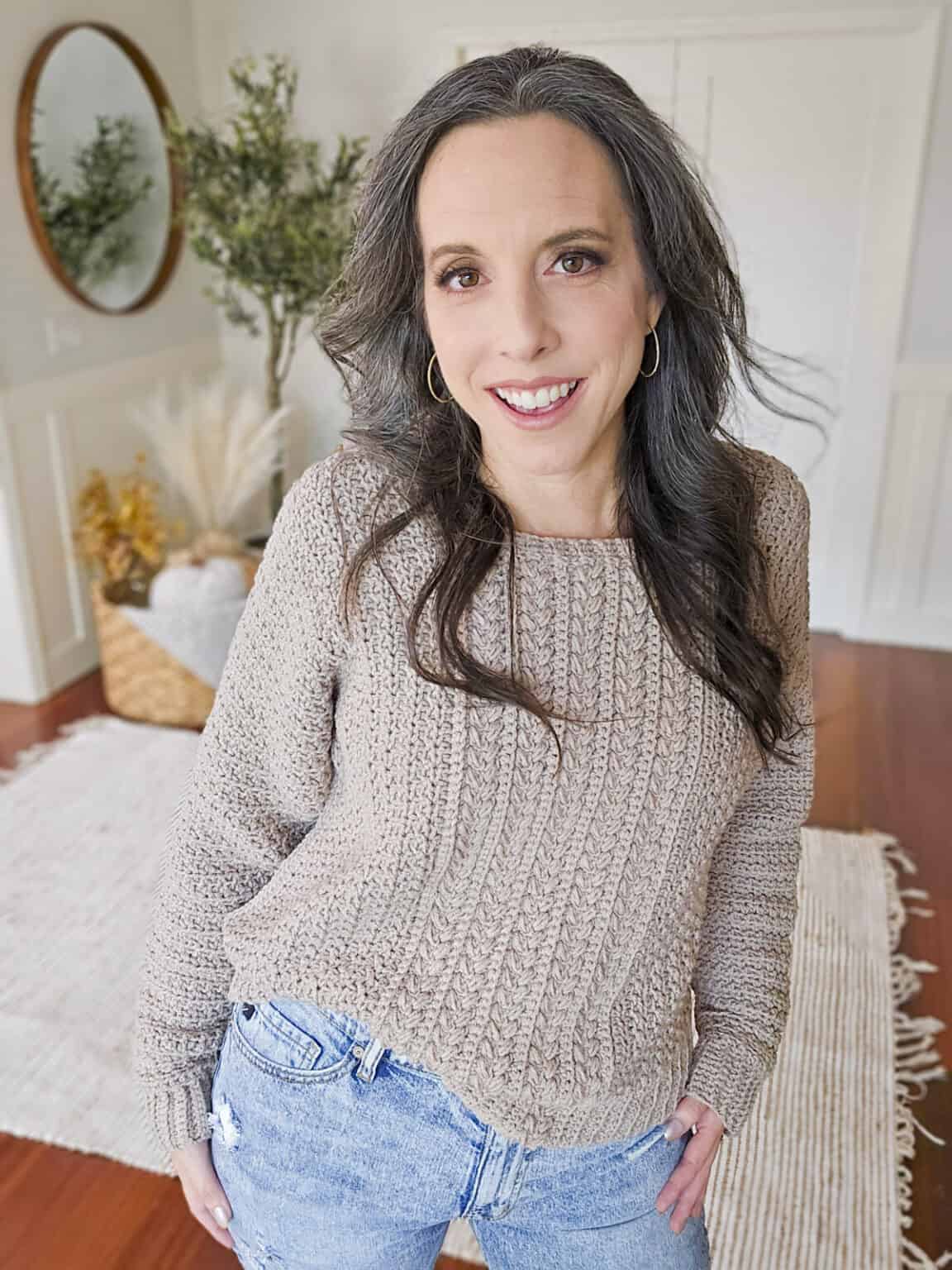 Toasty Wheat Free Crochet Sweater Pattern - with Video Tutorial