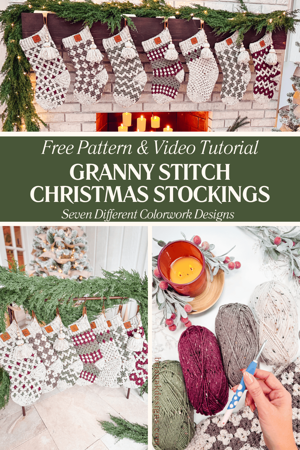 Granny All the Way Stocking Collection - 7 Styles - Free Crochet Pattern