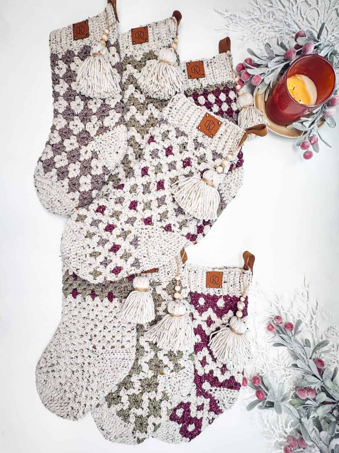 Granny All the Way Stocking Collection - 7 Styles - Free Crochet Pattern