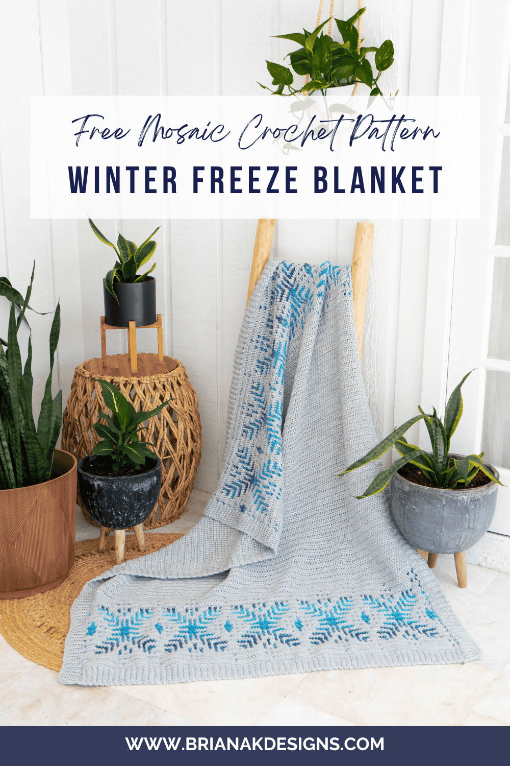 Winter Freeze Mosaic Crochet Blanket Pattern - Free Pattern