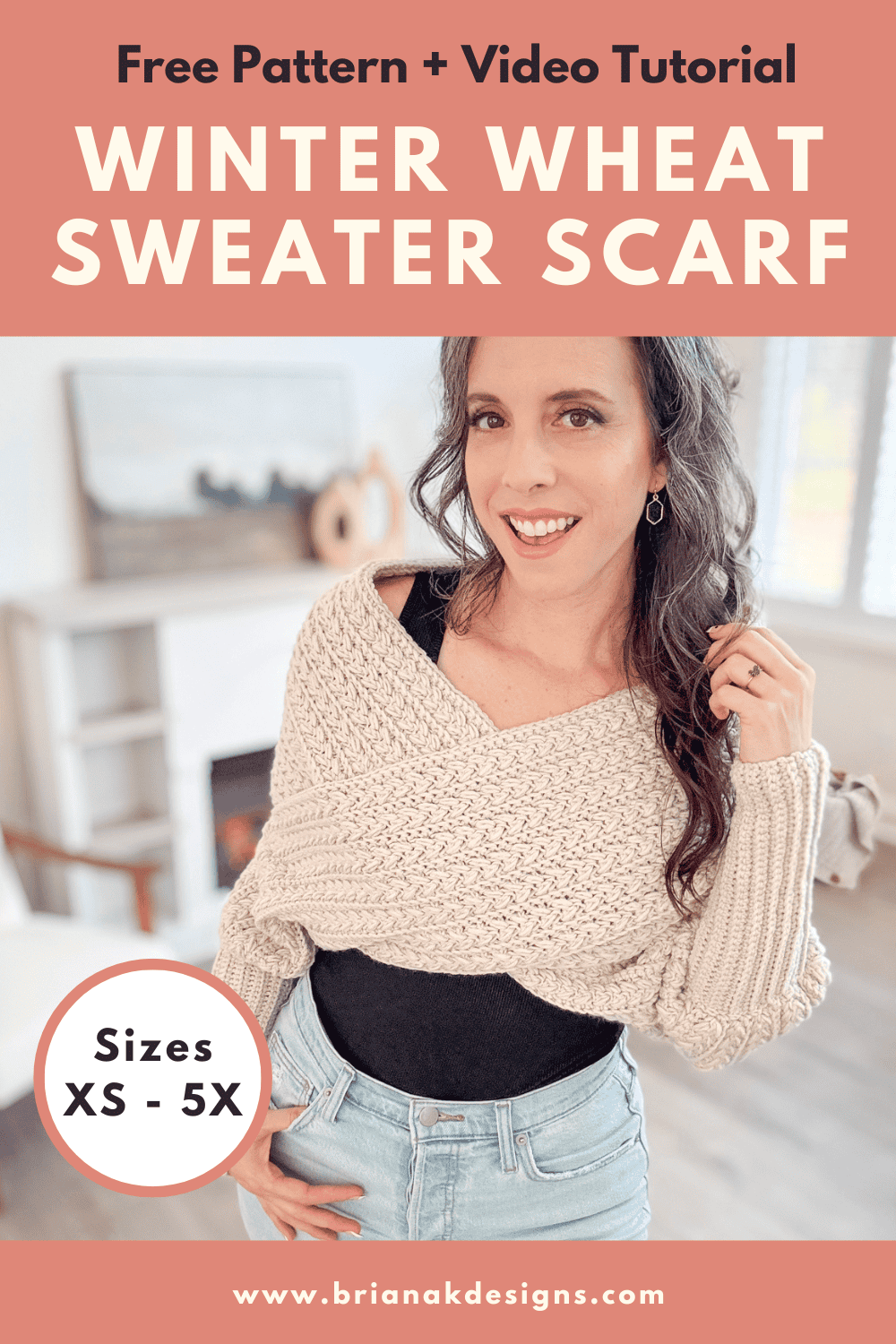 Winter Wheat Crochet Sweater Scarf Free Pattern