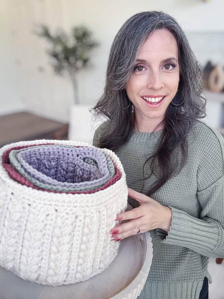 Wheat Stitch Nesting Baskets Free Crochet Pattern
