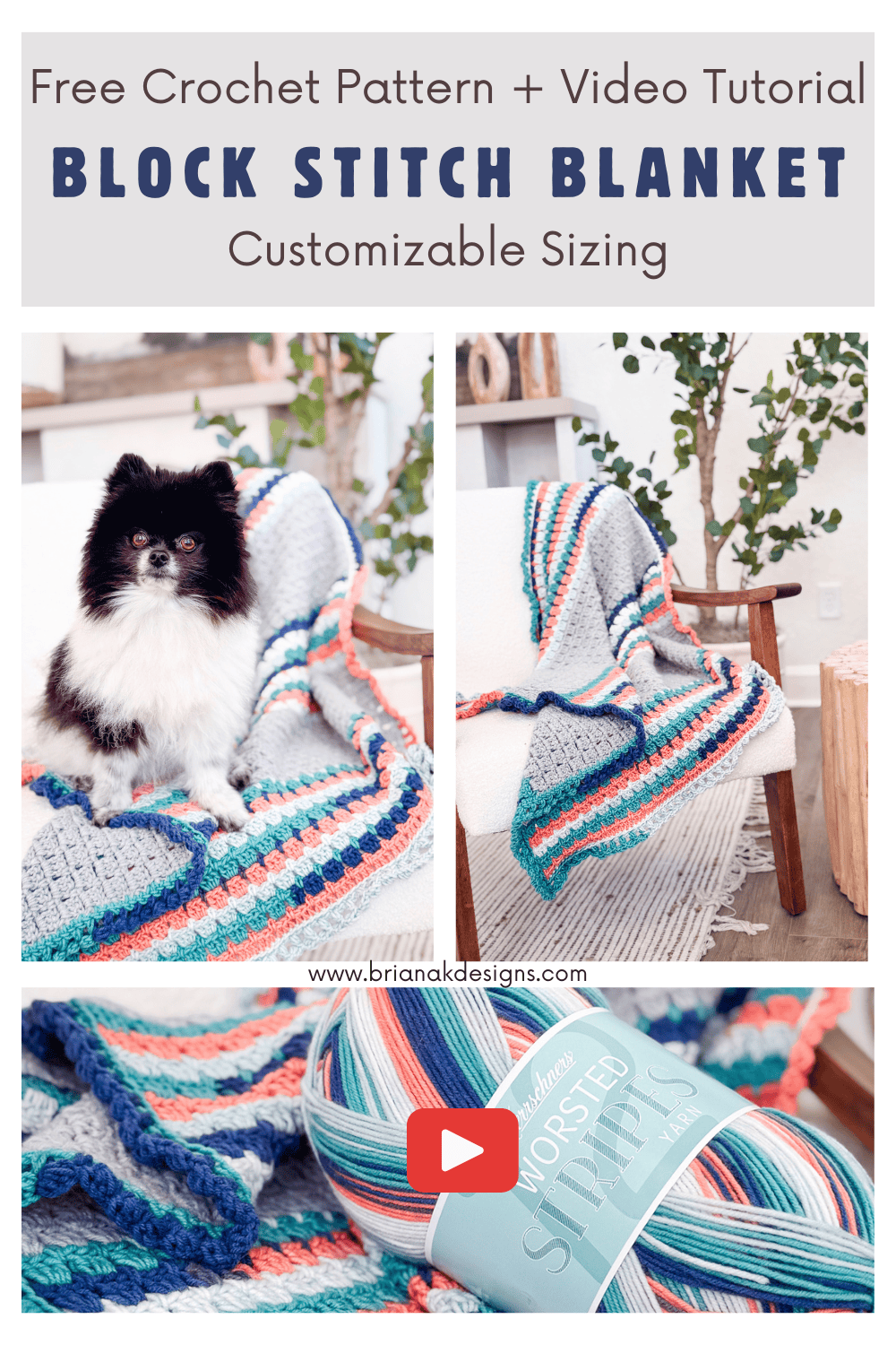 Easy Block Stitch Crochet Blanket Free Pattern