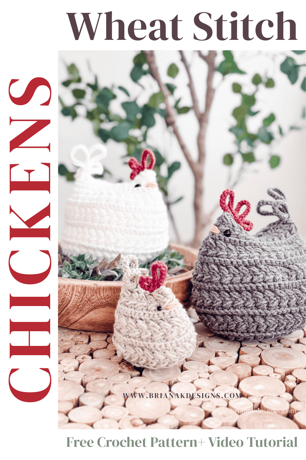Wheat Stitch Crochet Chickens Free Pattern