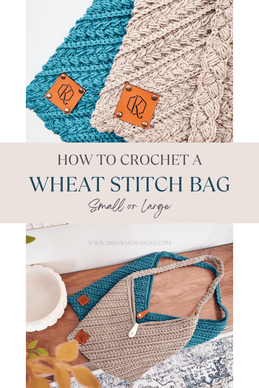 Wheat Stitch Crochet Rectangle Bag - Free Pattern