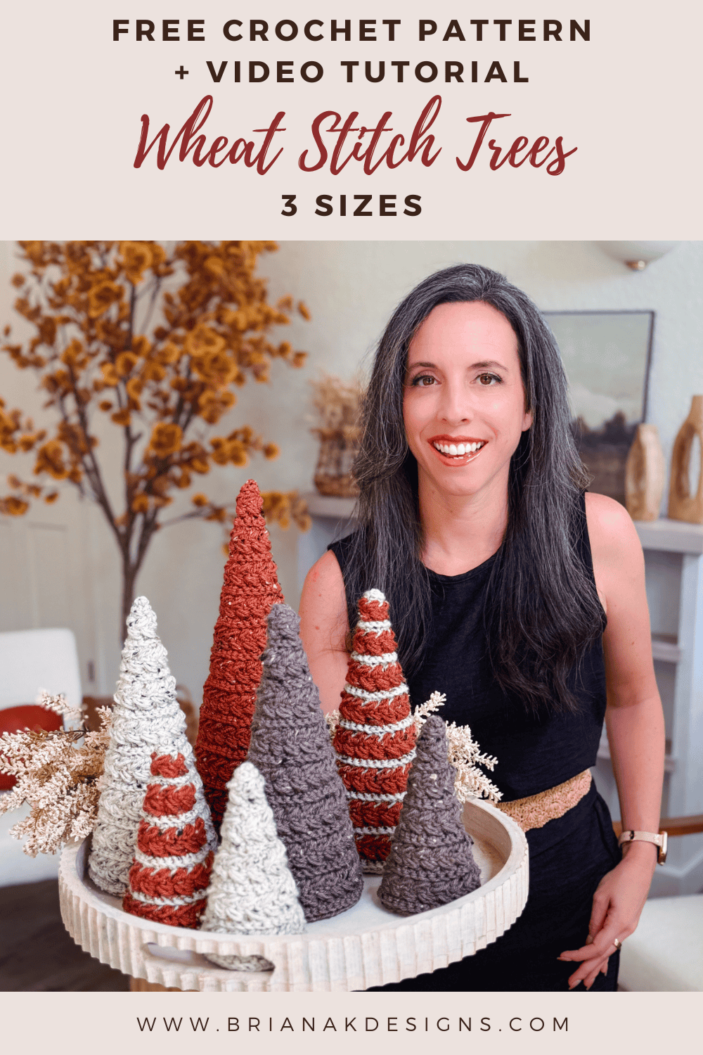 Wheat Stitch Crochet Trees: A Year-Round Delight - Briana K Designs