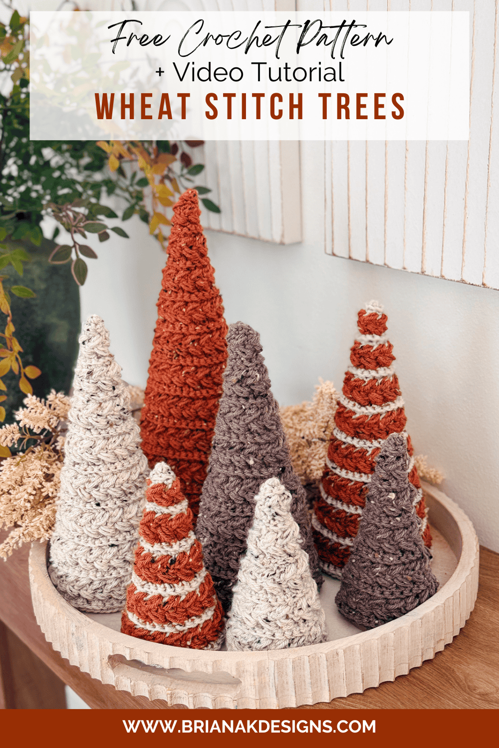 Wheat Stitch Crochet Trees: A Year-Round Delight - Briana K Designs