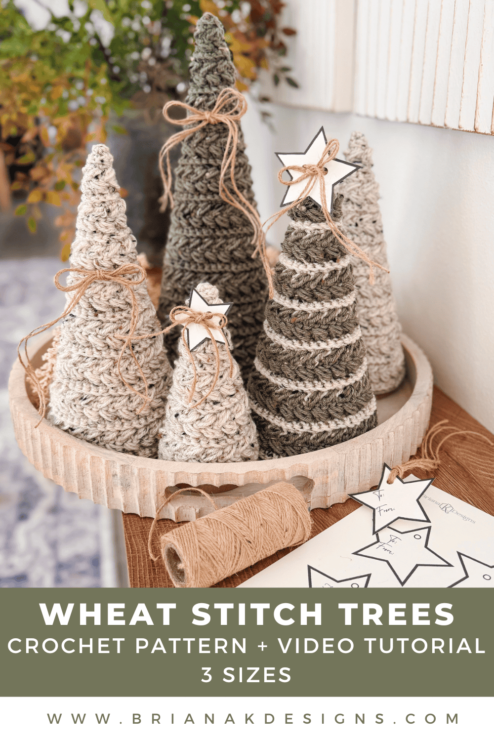 Wheat Stitch Crochet Trees: A Year-Round Delight - Briana K Designs