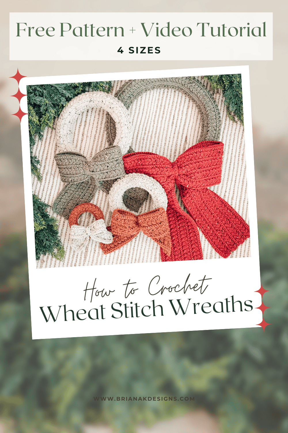 Wheat Stitch™ Wreath — Free Holiday Crochet Pattern in 2 Easy ...