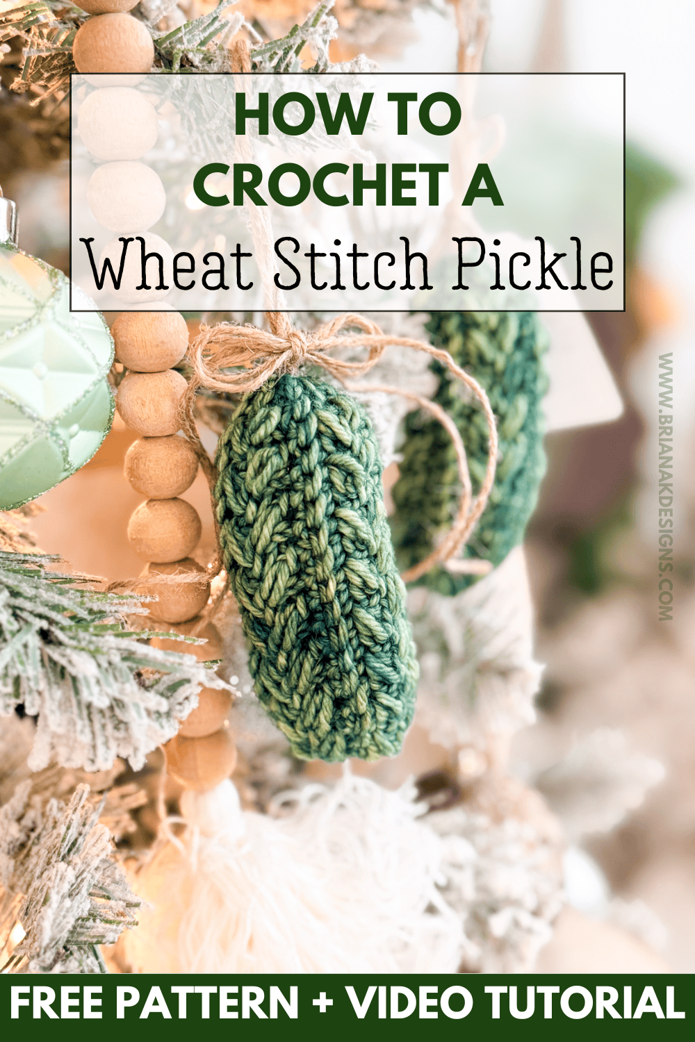 Wheat Stitch™ Crochet Pickle Ornament – Free Pattern + Festive Fun ...