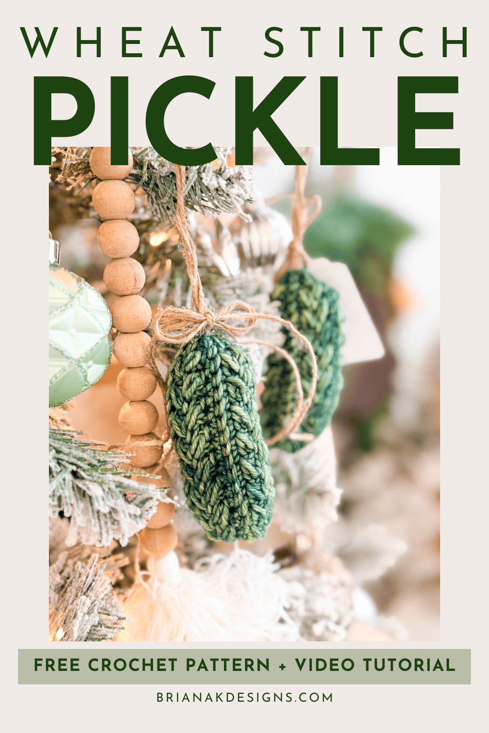 Wheat Stitch™ Crochet Pickle Ornament – Free Pattern + Festive Fun ...