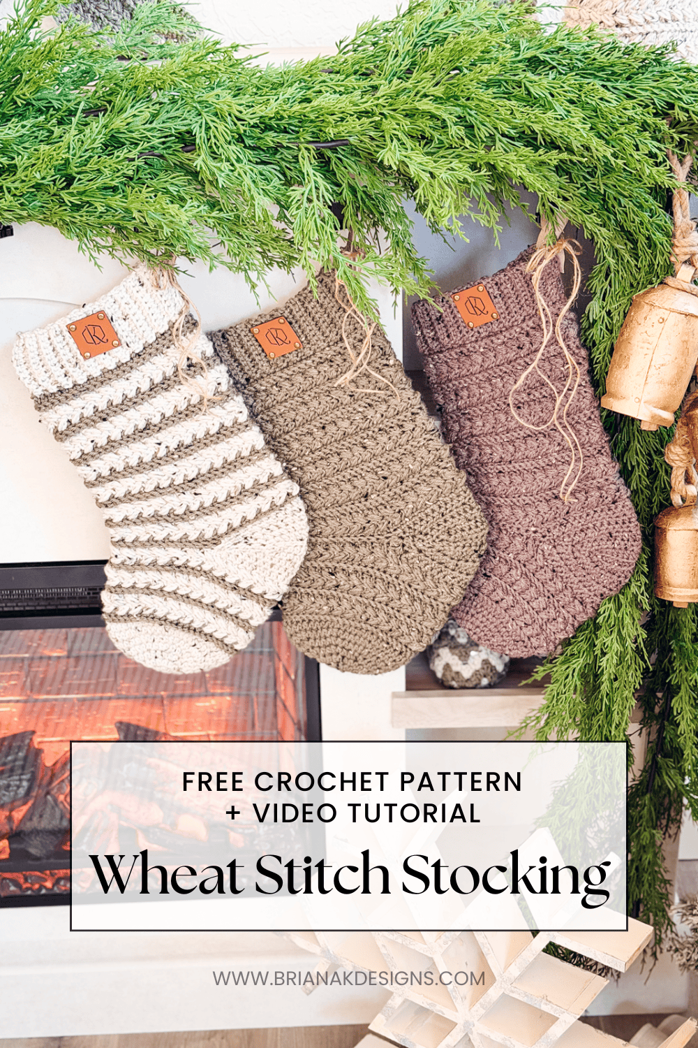 Wheat Stitch™ Crochet Stocking for Holiday Cheer - Briana K Designs