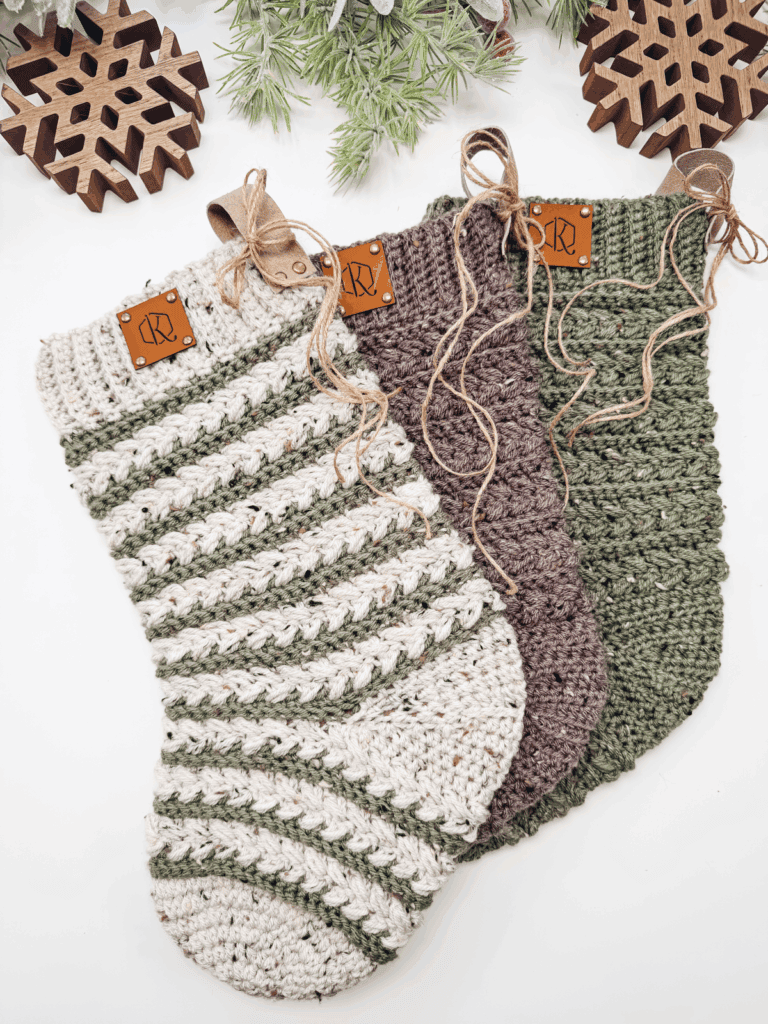Wheat Stitch™ Crochet Stocking for Holiday Cheer - Briana K Designs