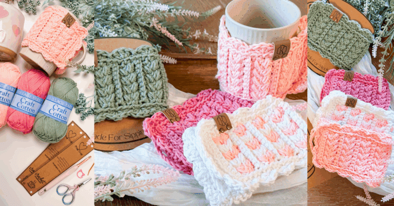 Wheat Stitch™ Mug Cozy - Free Crochet Pattern - Briana K Designs